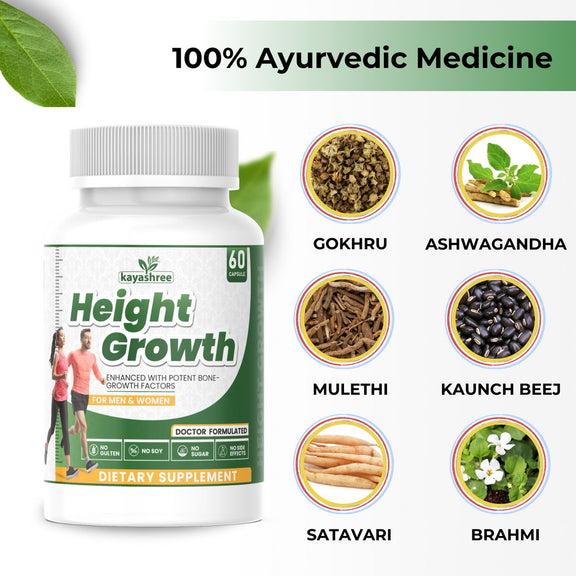 Buy Ayurvedic Height Growth Capsules | 100% Herbal Height Supplement ...